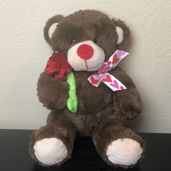 Kellytoy | Toys | Kellytoy Plush Soft Teddy Bear W Red Rose Brown Bear ...